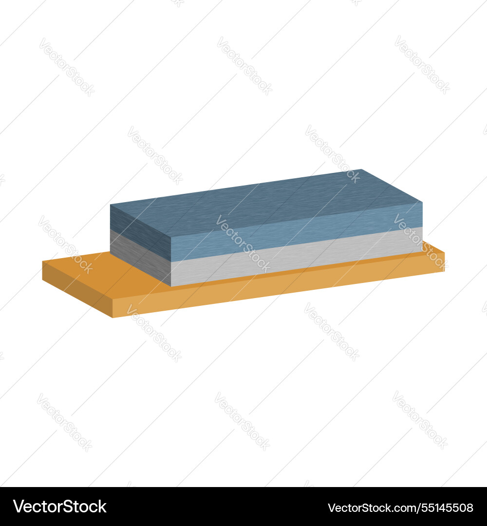 Combination sharpening stone with plastic base Vector Image