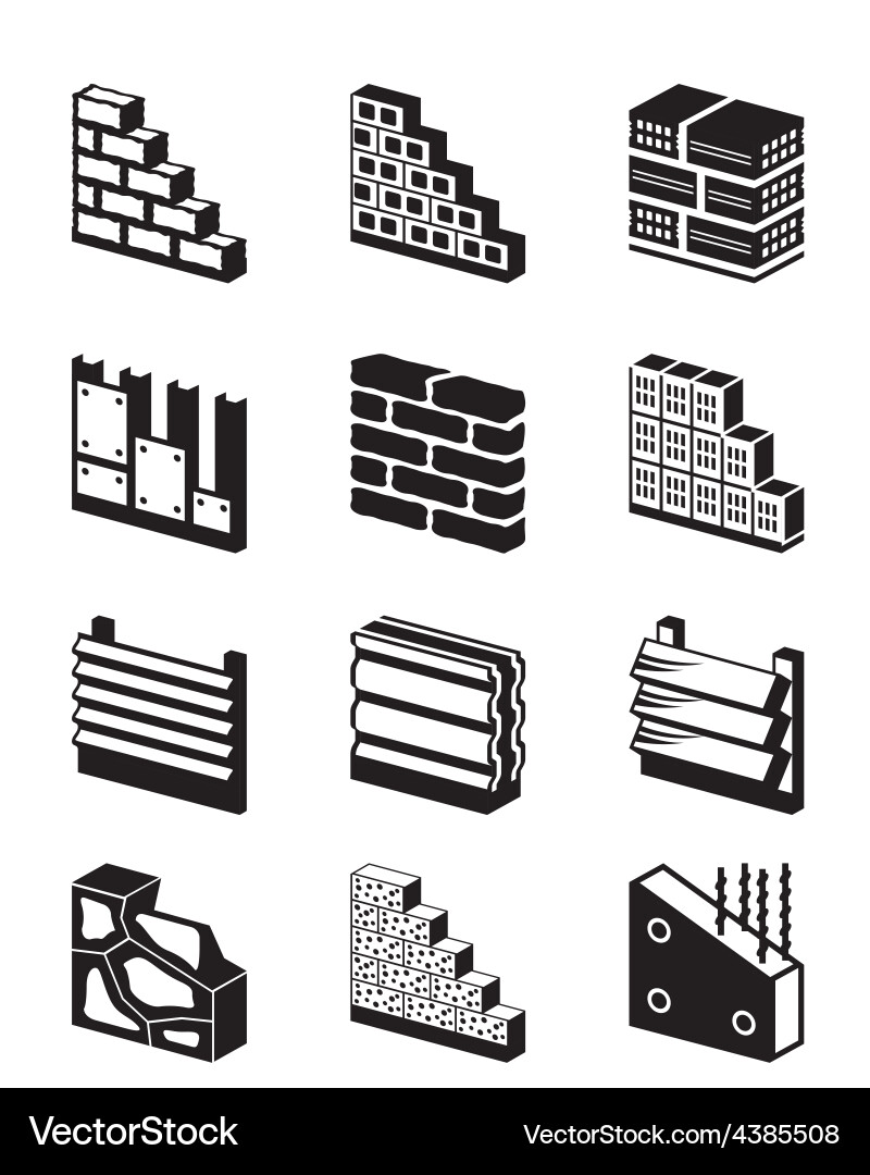 Construction materials for walls Royalty Free Vector Image