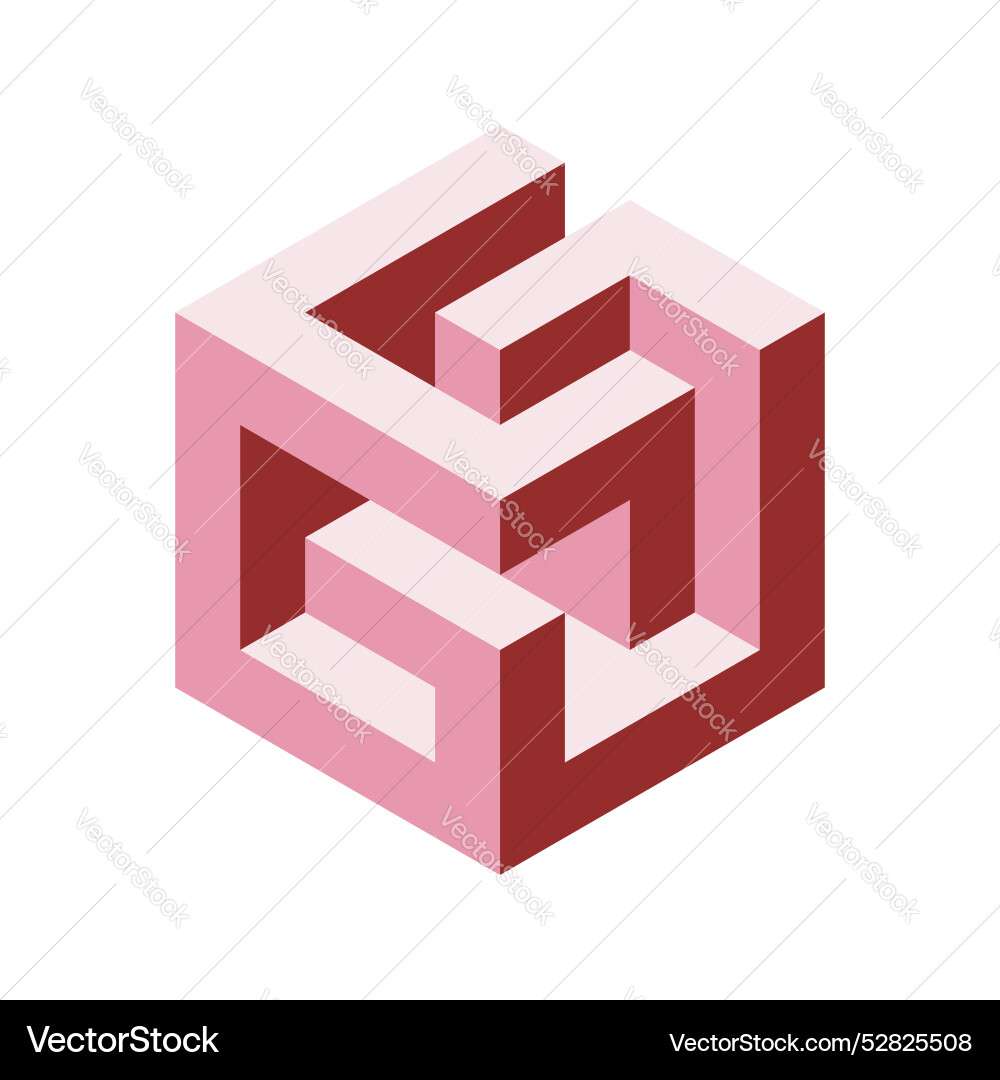 Cube logo geometric design box logotype company Vector Image