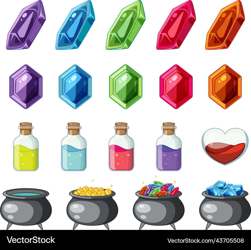 Game element template design set Royalty Free Vector Image