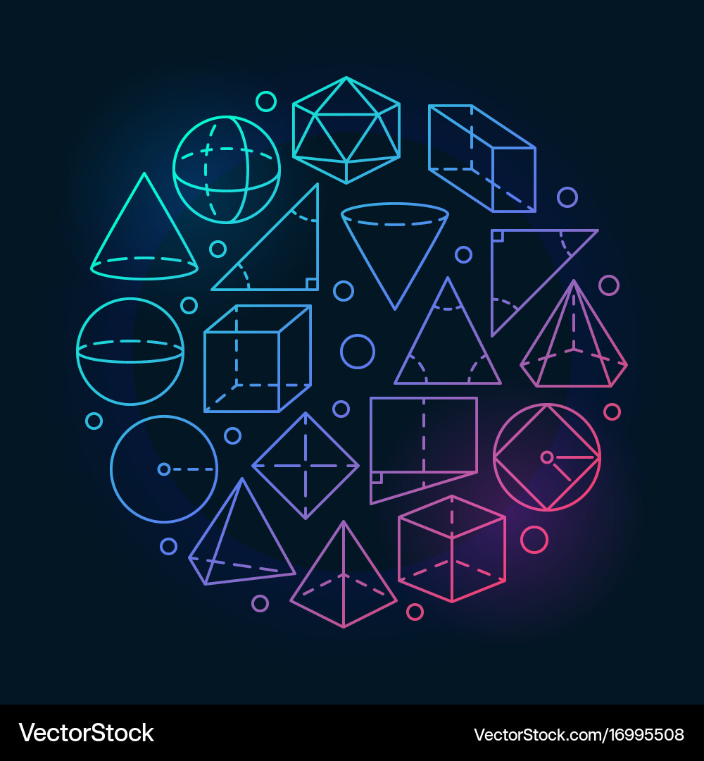 Geometry mathematics colorful Royalty Free Vector Image