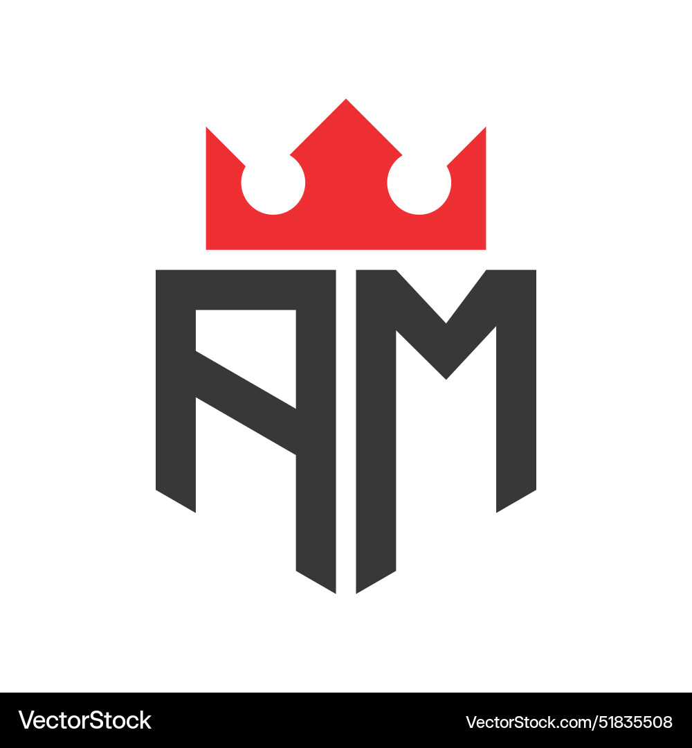 Letter am crown logo Royalty Free Vector Image