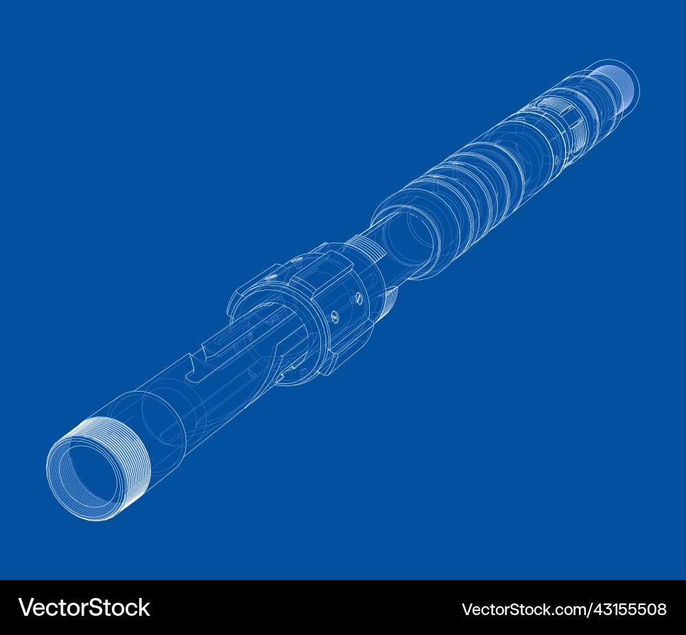 Outline drawing or sketch of cylindrical device Vector Image