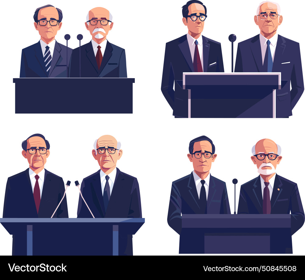 Politics conference cartoon Royalty Free Vector Image