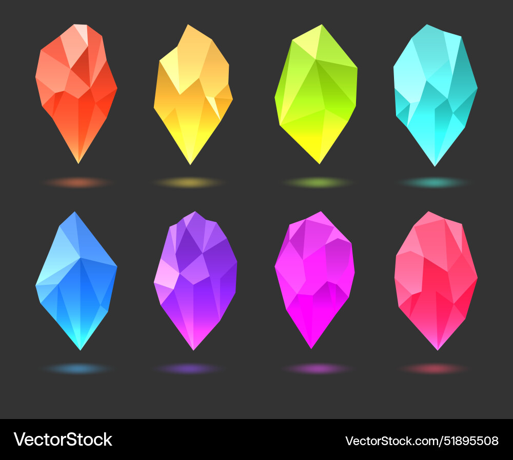 Raw gem crystals Royalty Free Vector Image - VectorStock