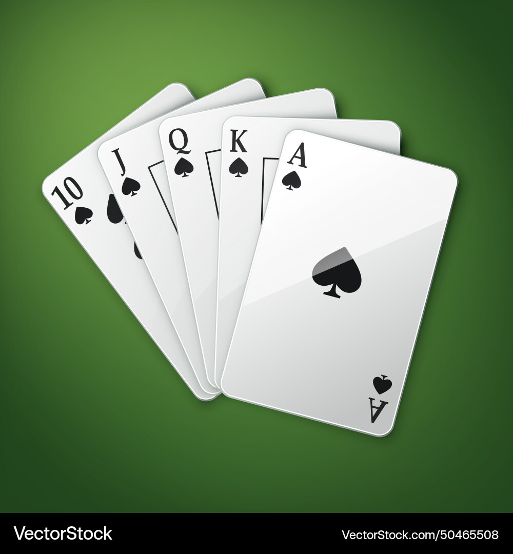 Royal straight flush Royalty Free Vector Image