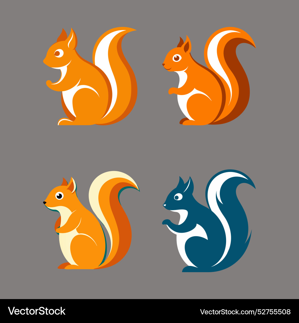 Squirrel icons Royalty Free Vector Image - VectorStock