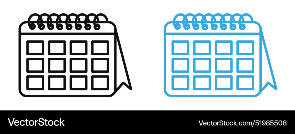 Table calendar graphic representing organization Vector Image