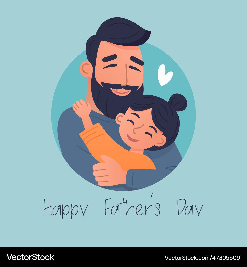 Cartoon flat characters - father and his little Vector Image