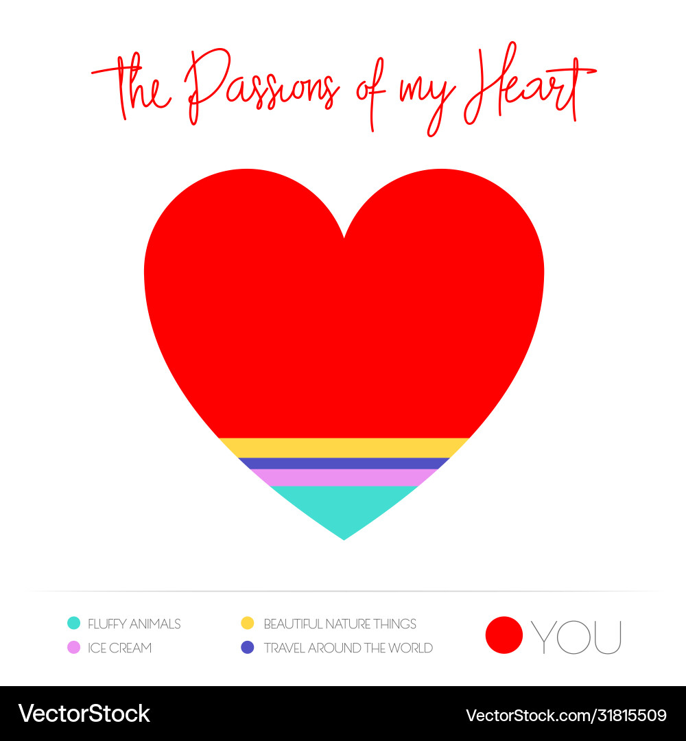 Heart infographic colorful chart Royalty Free Vector Image