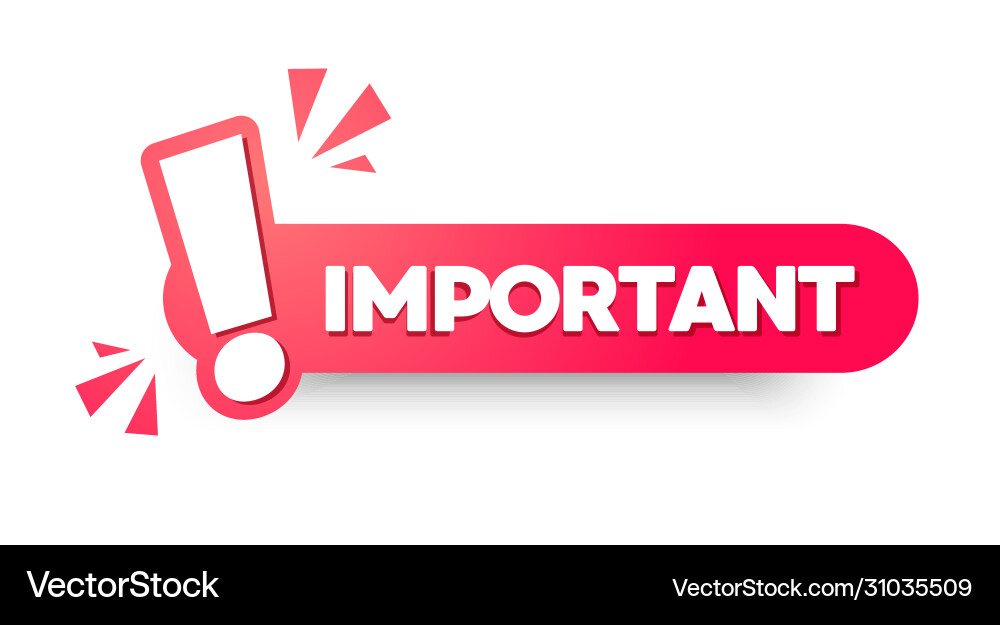 Important Label with Exclamation Mark Royalty Free Vector