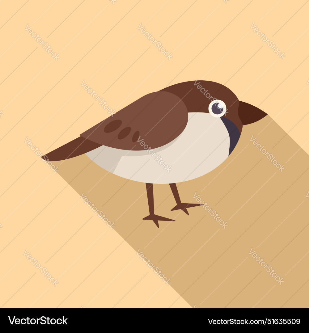 Little bird standing and looking with curiosity Vector Image