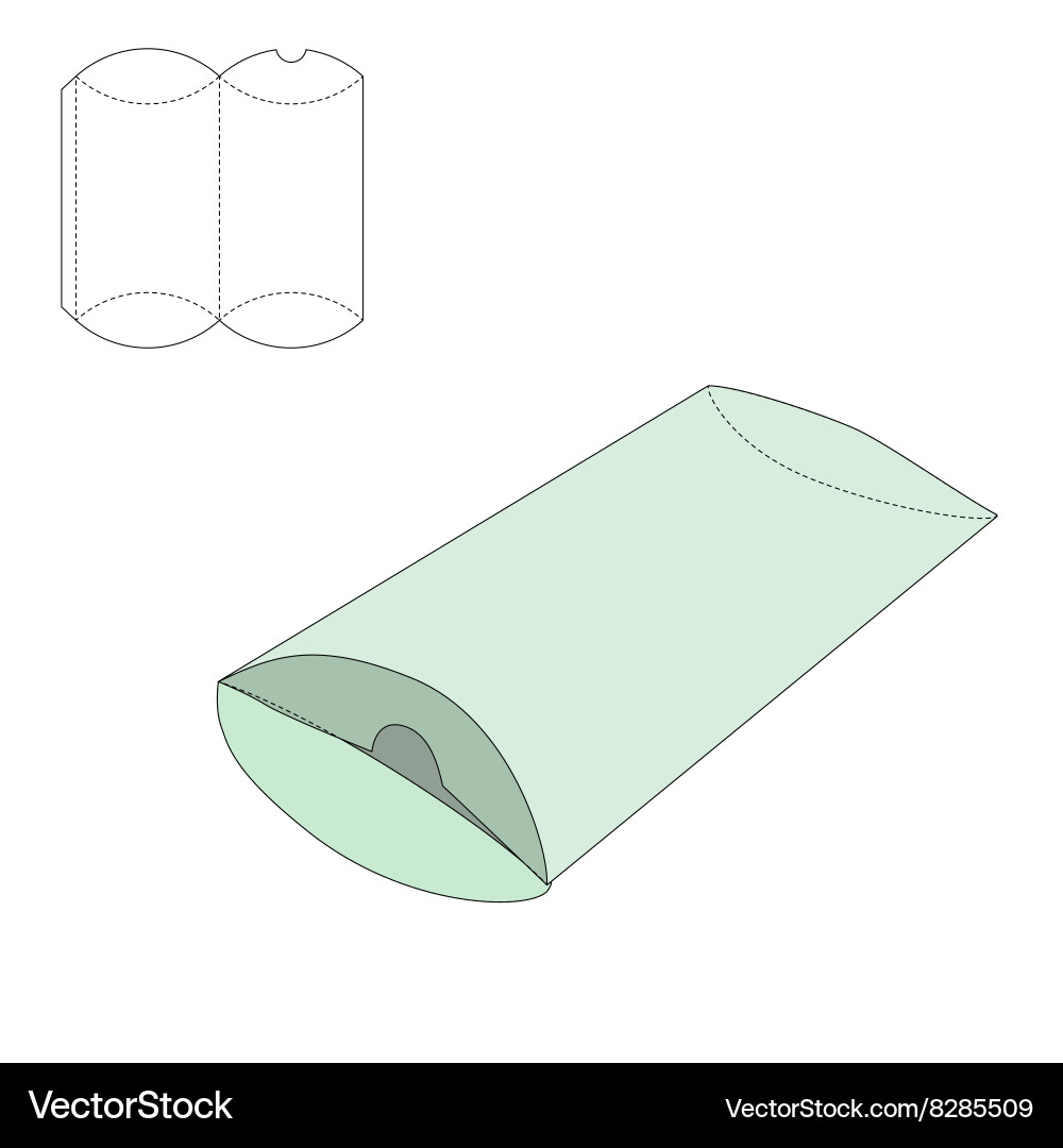 Pillow folding box Royalty Free Vector Image - VectorStock