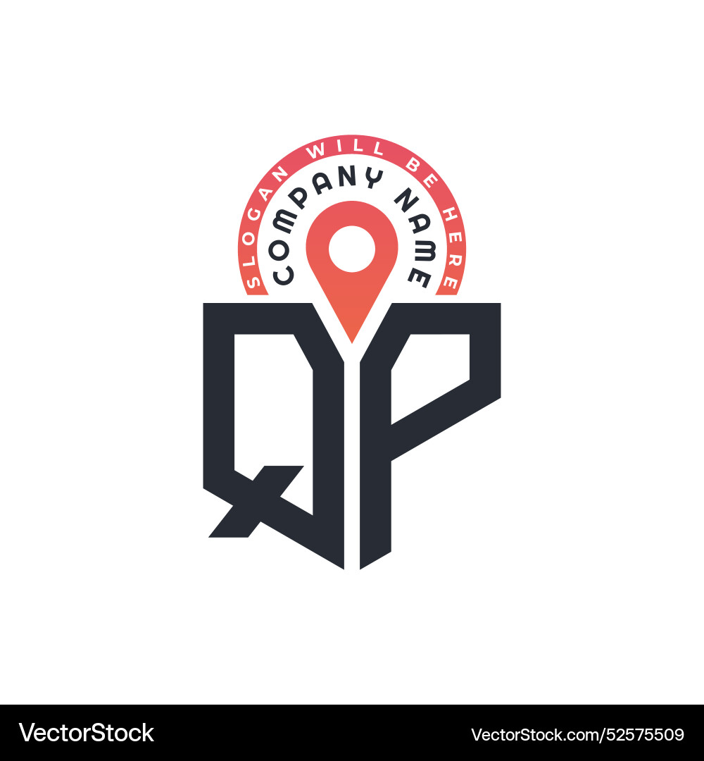 Qp location logo design for human resources Vector Image