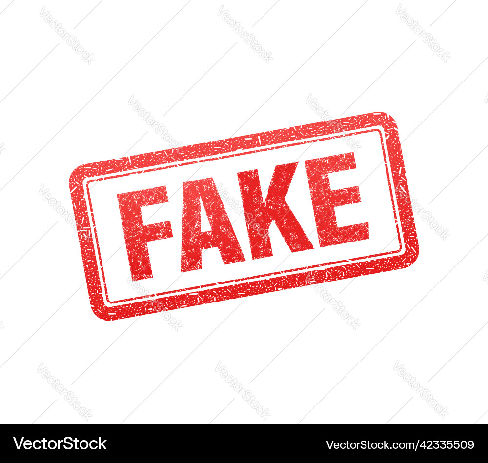 Red icon on white background stamp with fake Vector Image