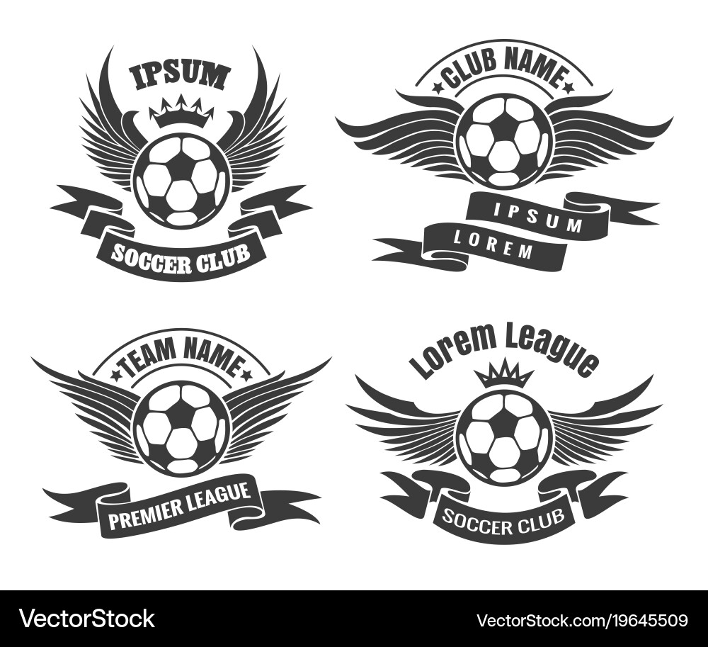Soccer club emblem set Royalty Free Vector Image