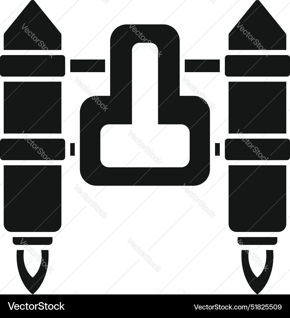 Space rocket with booster accelerating in space Vector Image