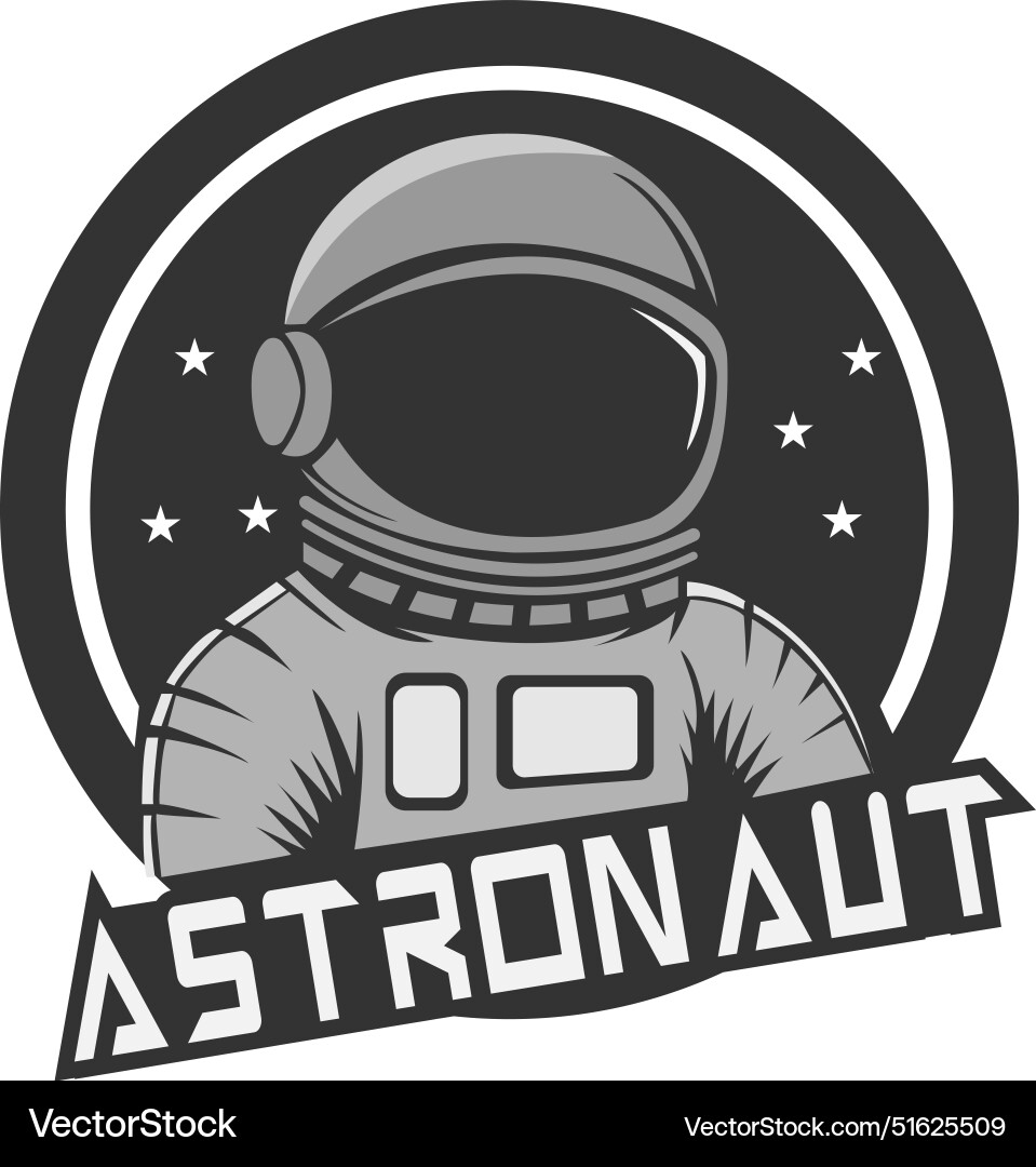 Web mascot astronaut logo template in vintage styl