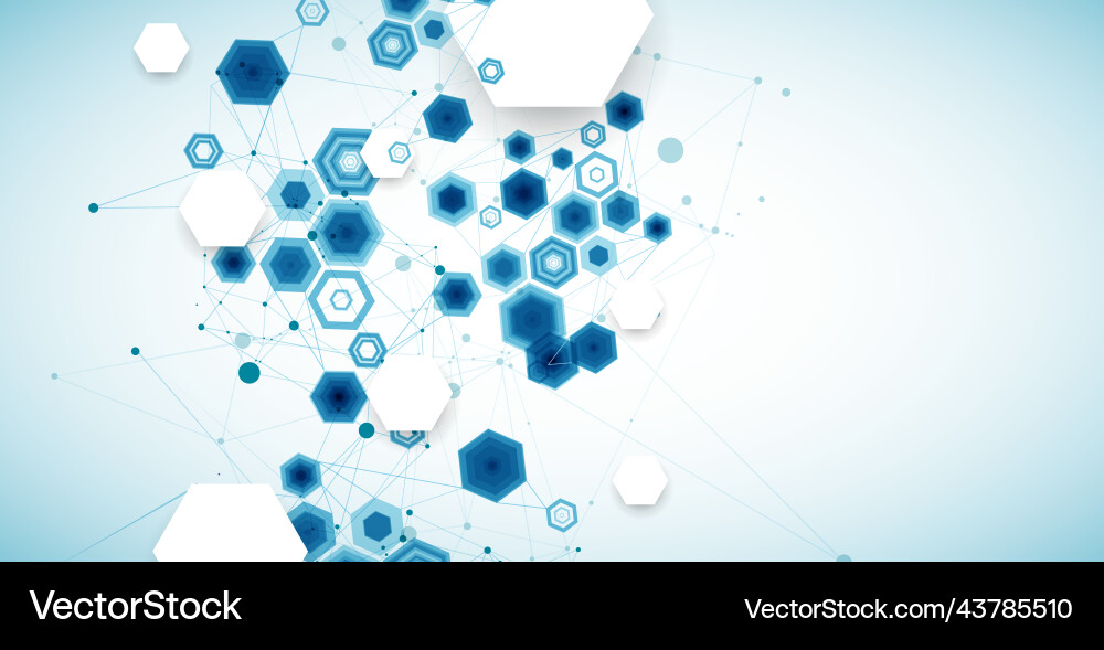 Abstract blue hexagon futuristic background Vector Image