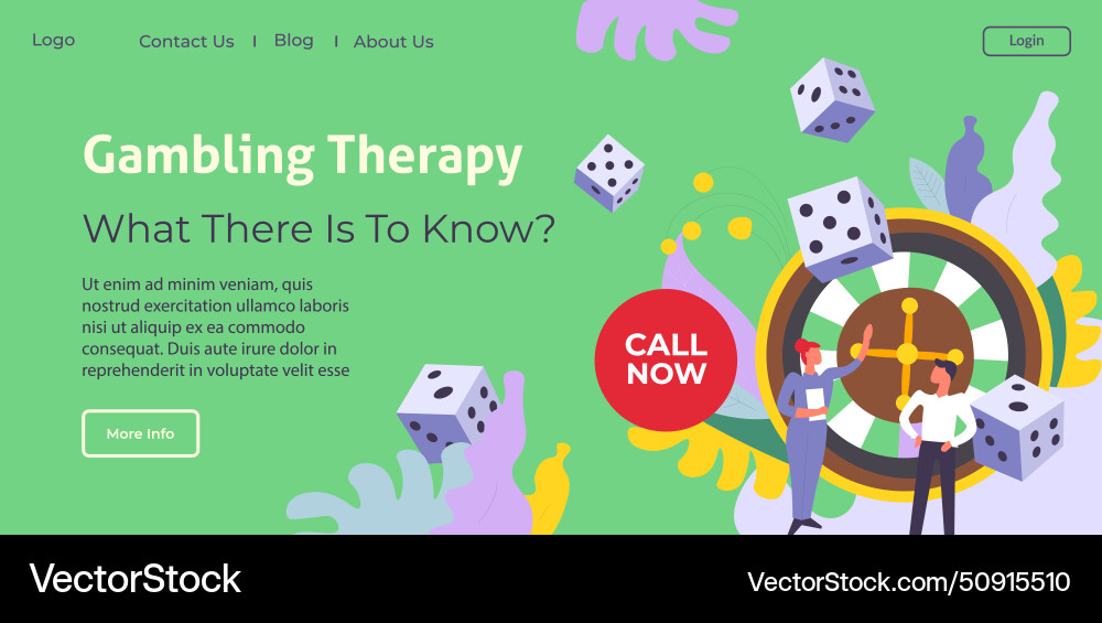 Gambling therapy help and support for addicts Vector Image