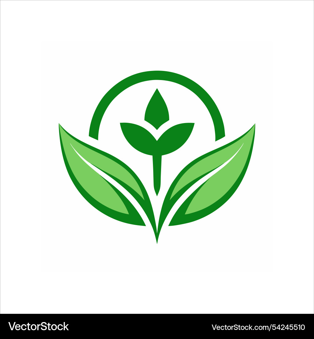 Green health leaf shape logo icon Royalty Free Vector Image