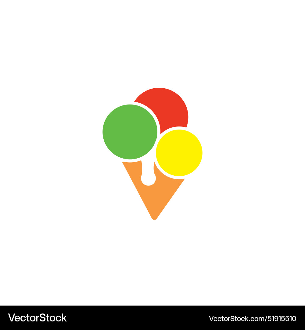 Ice cream logo template sweet dessert Royalty Free Vector