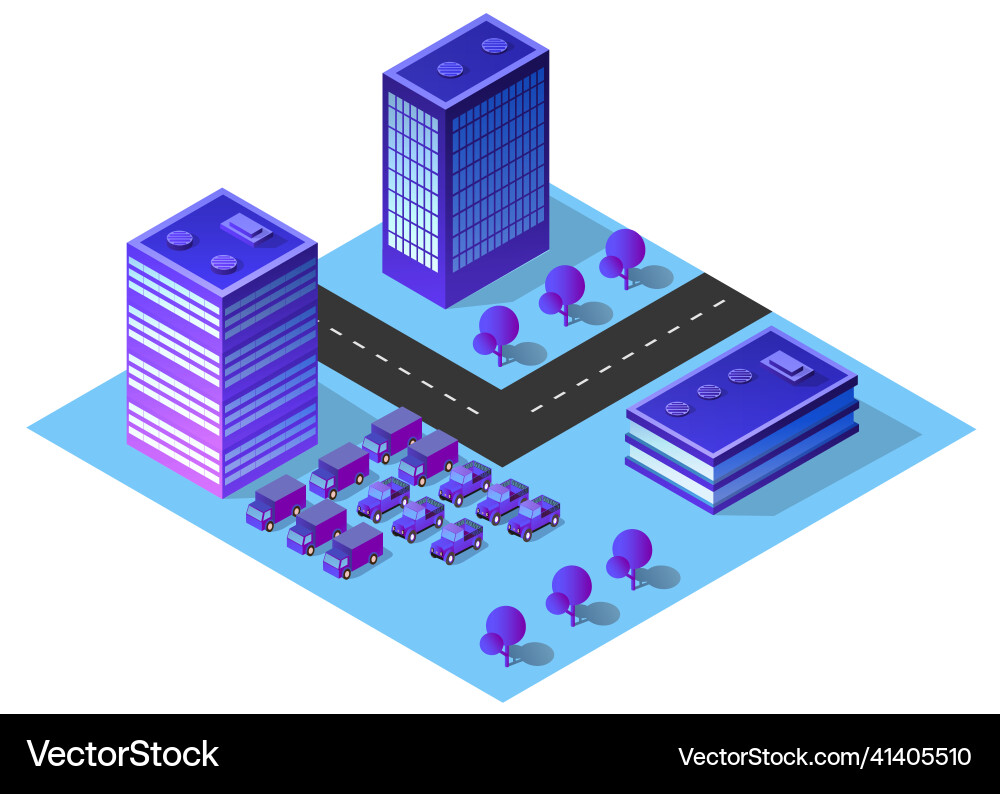 Isometric urban architecture single Royalty Free Vector