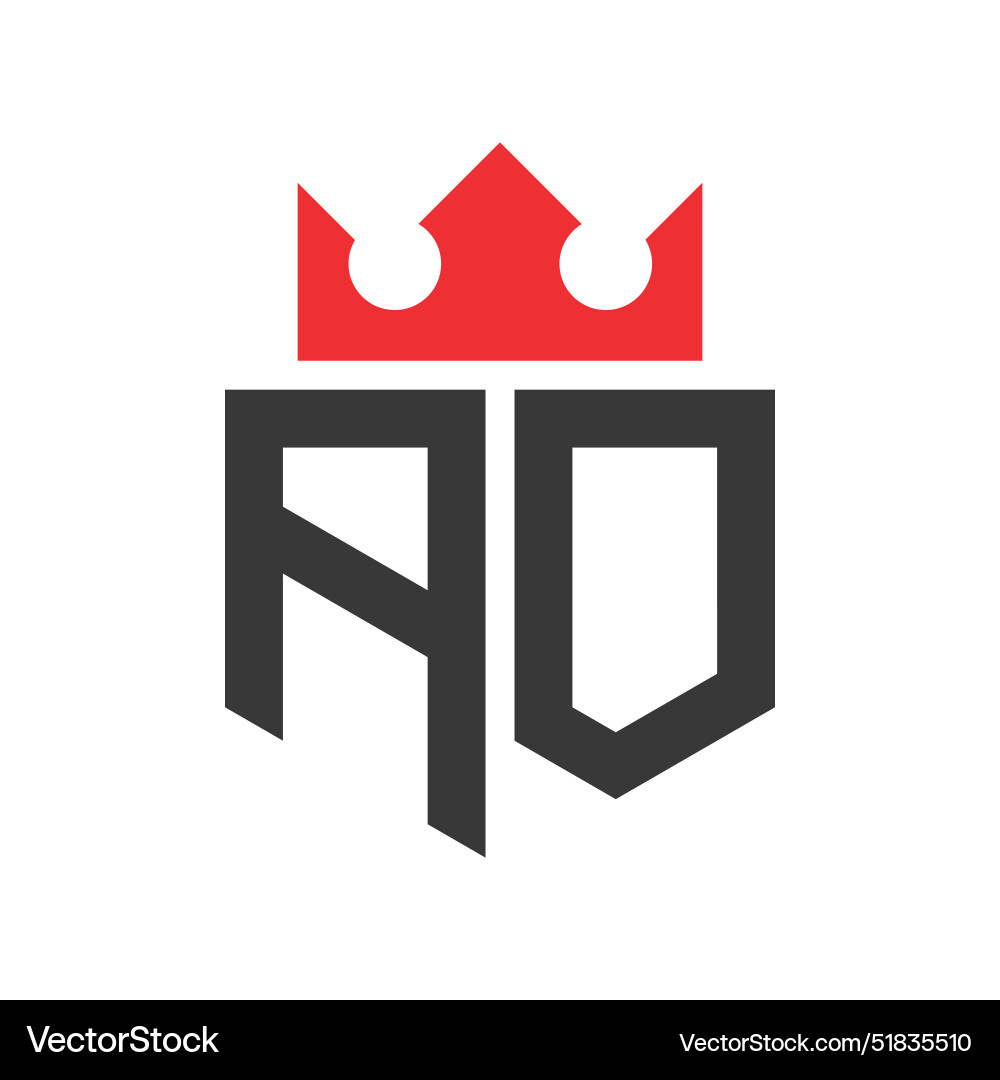 Letter ao crown logo Royalty Free Vector Image