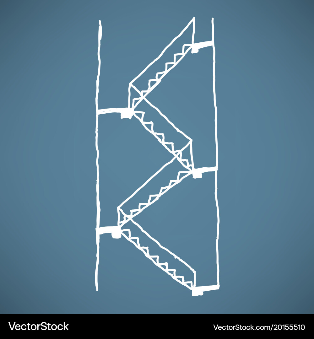 Multiple stairs sketch Royalty Free Vector Image
