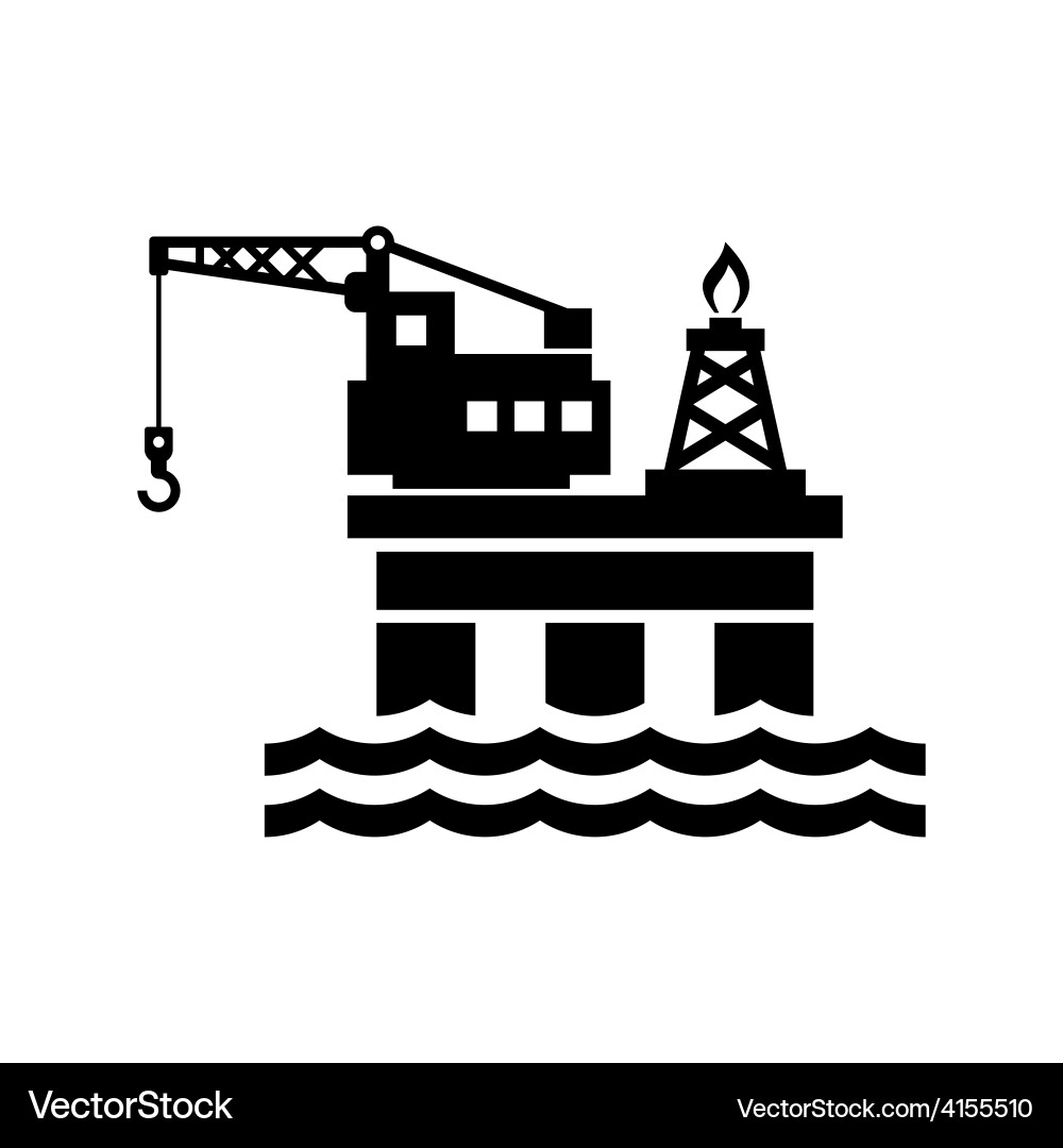 Oil platform for logo and icon Royalty Free Vector Image
