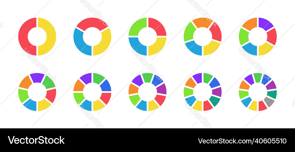 Pie chart graphic icon of wheel for cycle process Vector Image