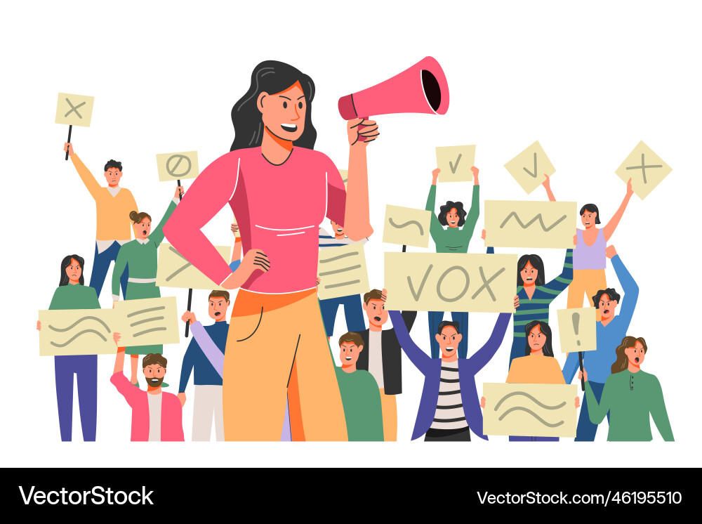Political movements isolated crowd community Vector Image