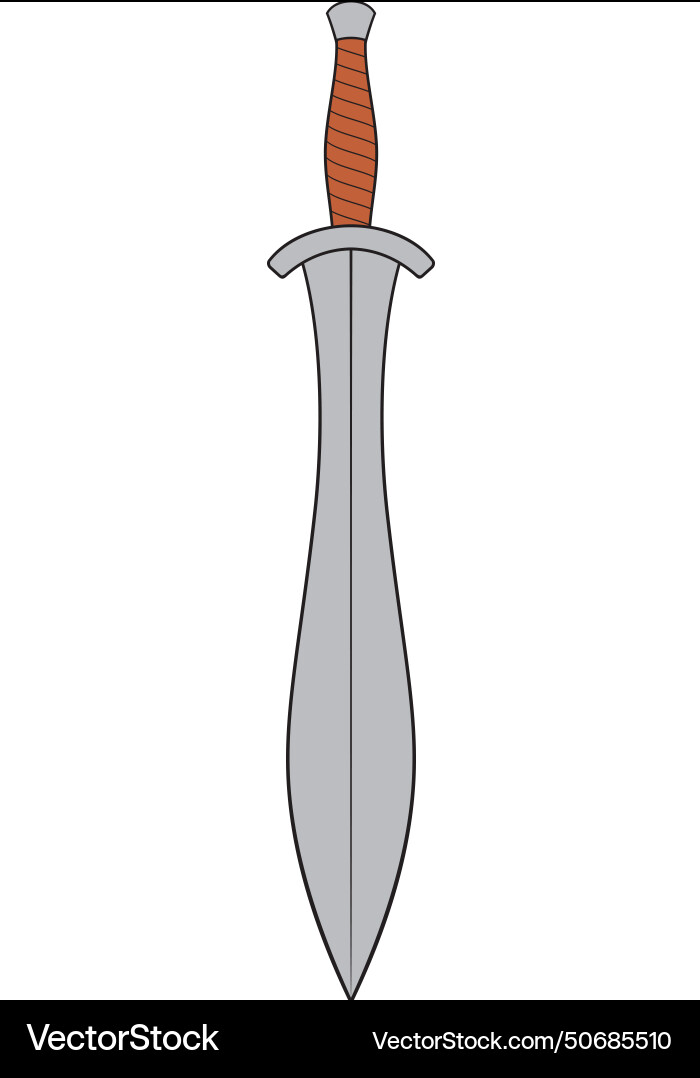 Spartan sword color Royalty Free Vector Image - VectorStock