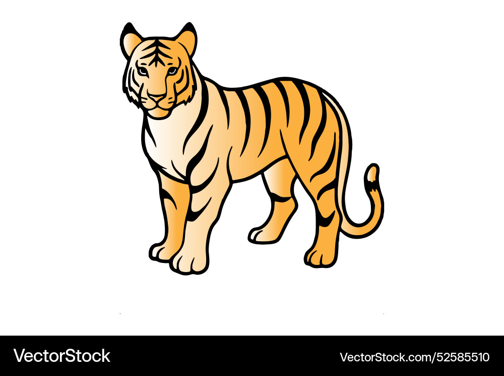 Standing tiger running hunting pose Royalty Free Vector