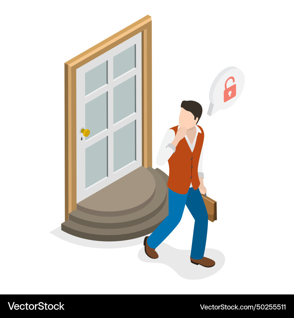 3d isometric flat of ocd item Royalty Free Vector Image