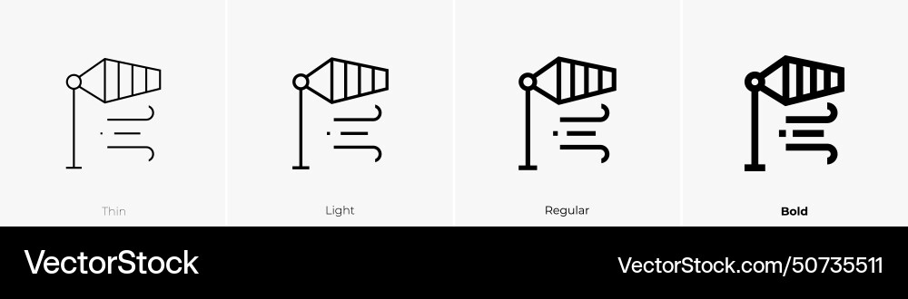 Air direction icon thin light regular and bold Vector Image
