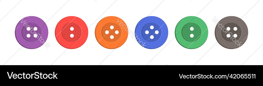 Cloth buttons plastic isolated icons Royalty Free Vector