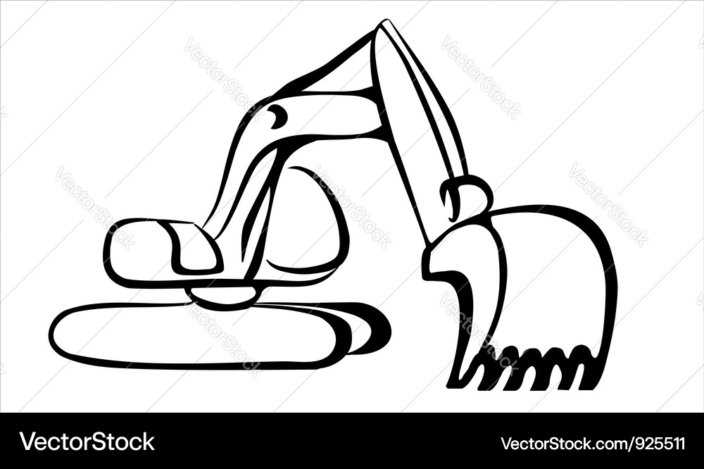 Excavator symbol Royalty Free Vector Image - VectorStock