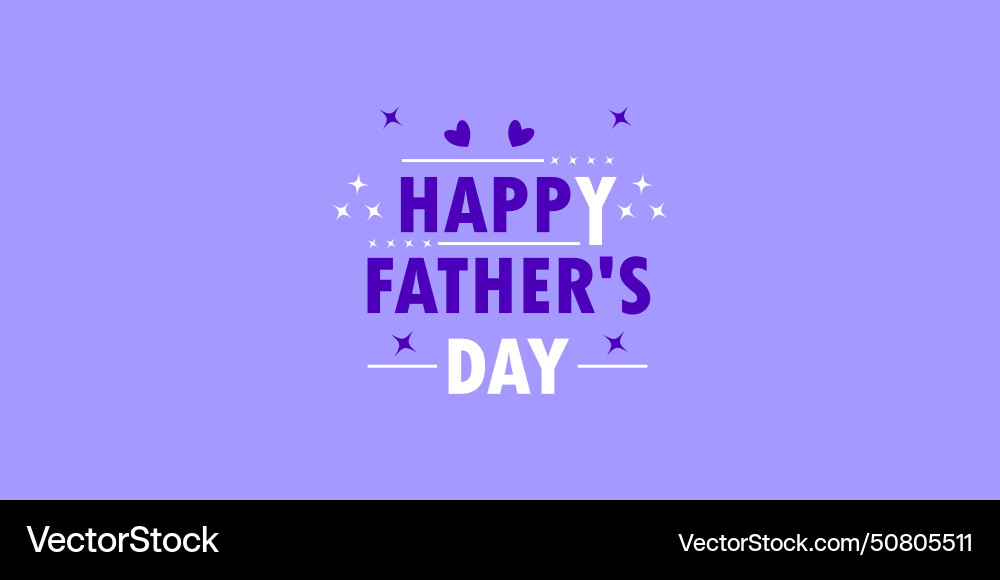 Happy fathers day white and blue text design Vector Image