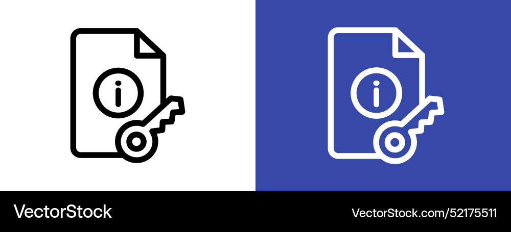 Key information logo sign set outline Royalty Free Vector