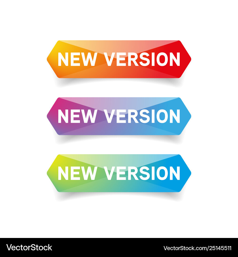 New version button set Royalty Free Vector Image