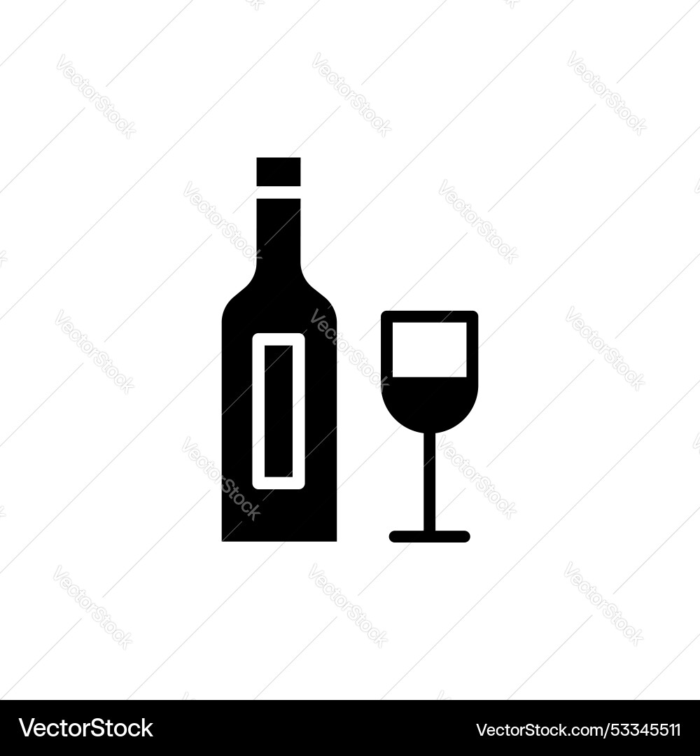 Vodka line icon isolated on white background Vector Image