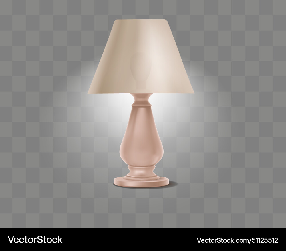 3d realistic render illuminated lamp Royalty Free Vector