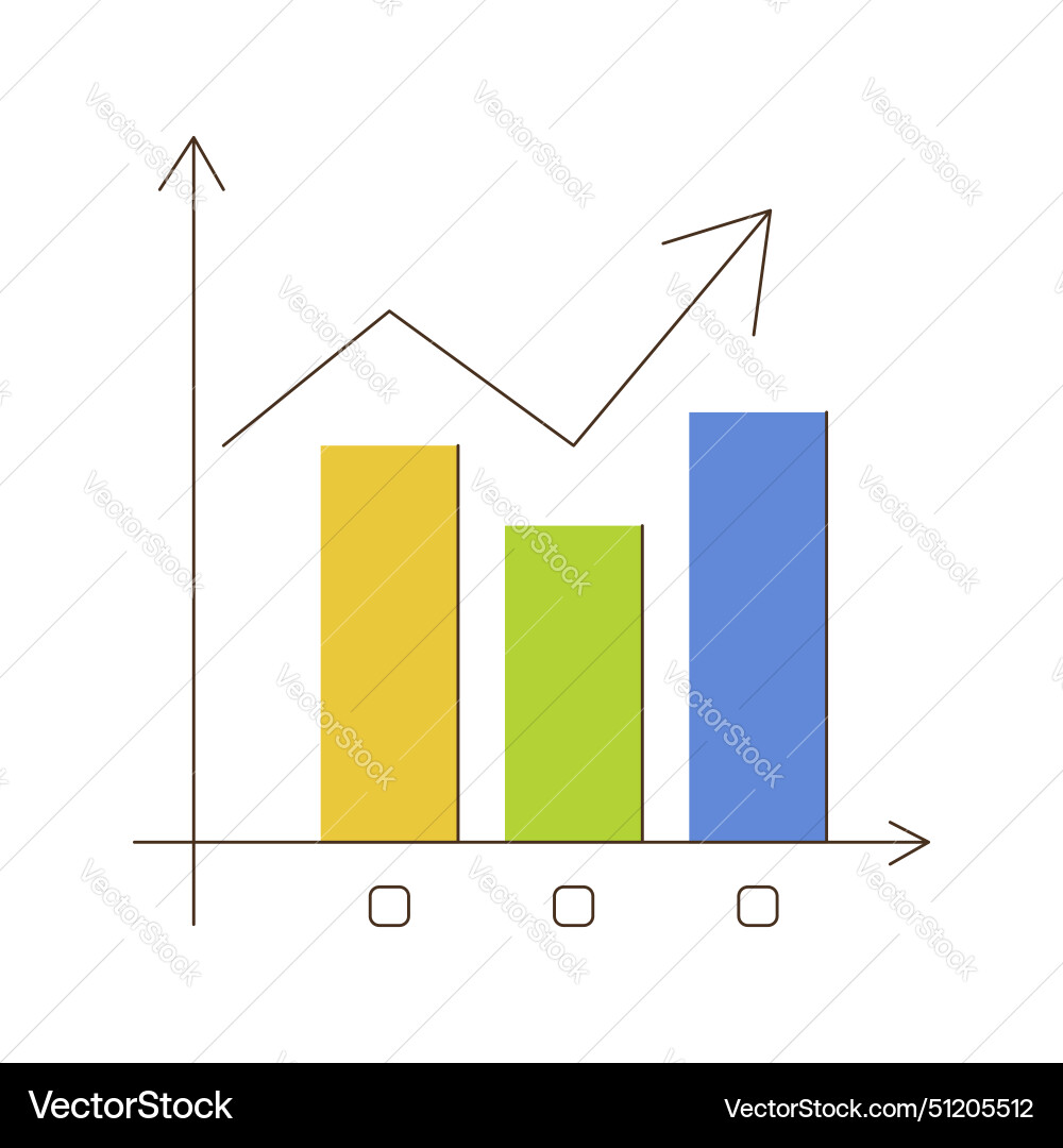 A graph with dollar sign Royalty Free Vector Image