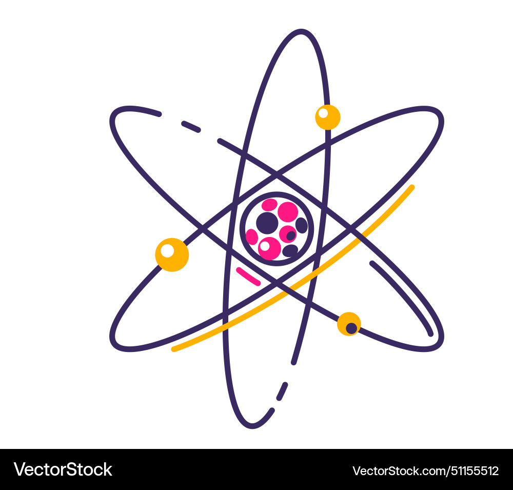 Atom nuclear pictogram Royalty Free Vector Image
