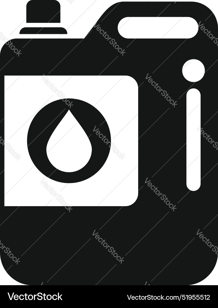 Black plastic jerrycan showing water drop symbol Vector Image