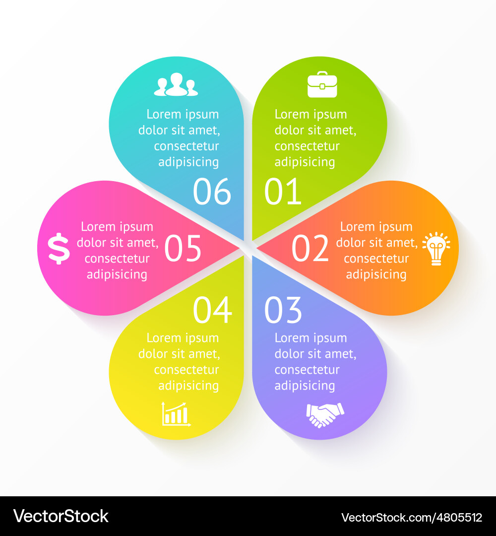 Circle flower infographic template Royalty Free Vector Image