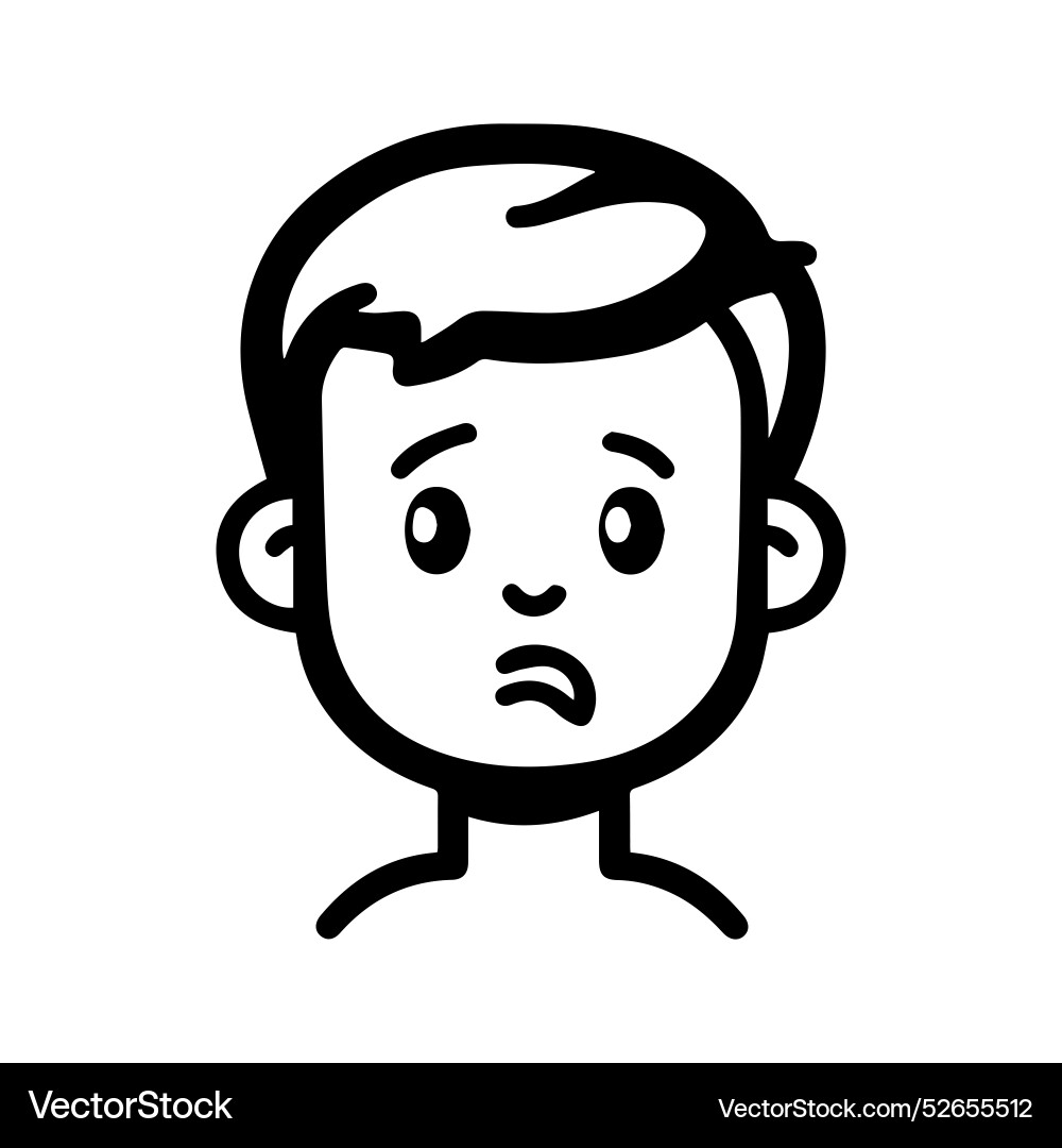 Confused icon or modern line symbol art Royalty Free Vector