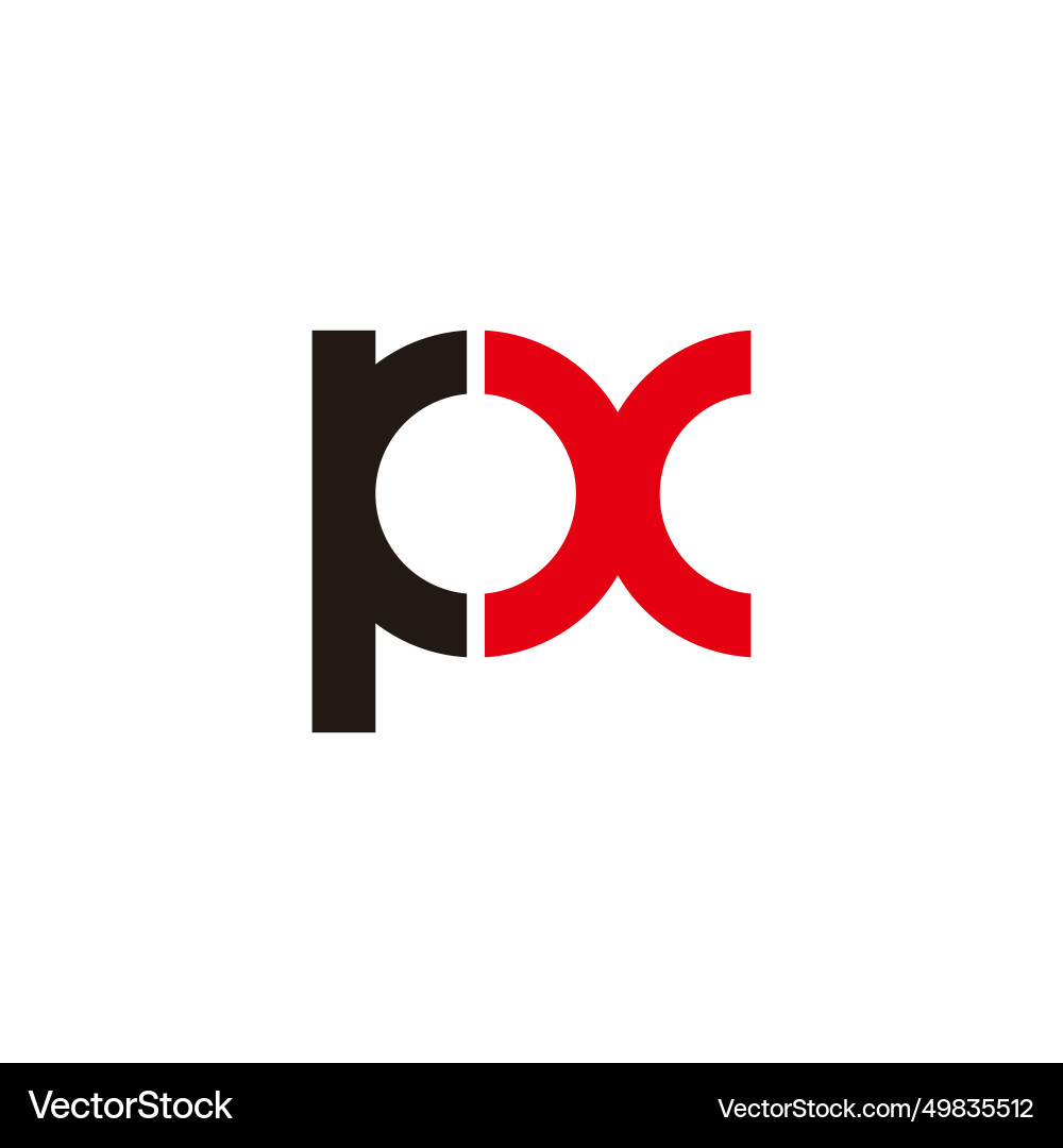 Letter px simple linked geometric colorful logo Vector Image