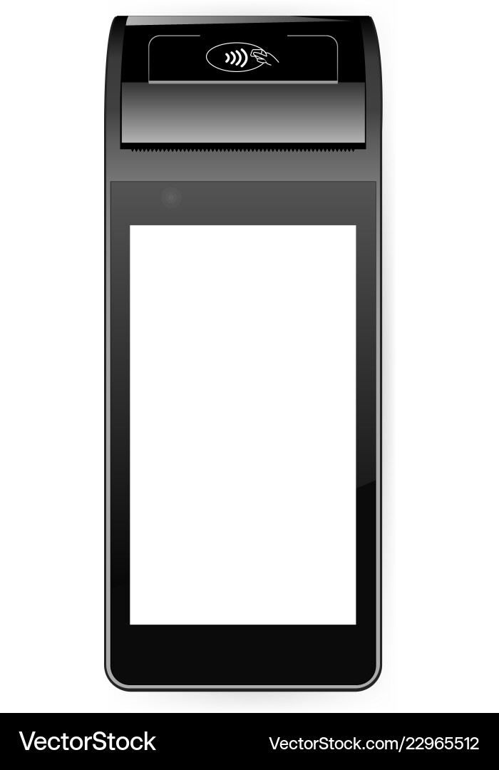 Mobile payment terminal mockup - top view Vector Image